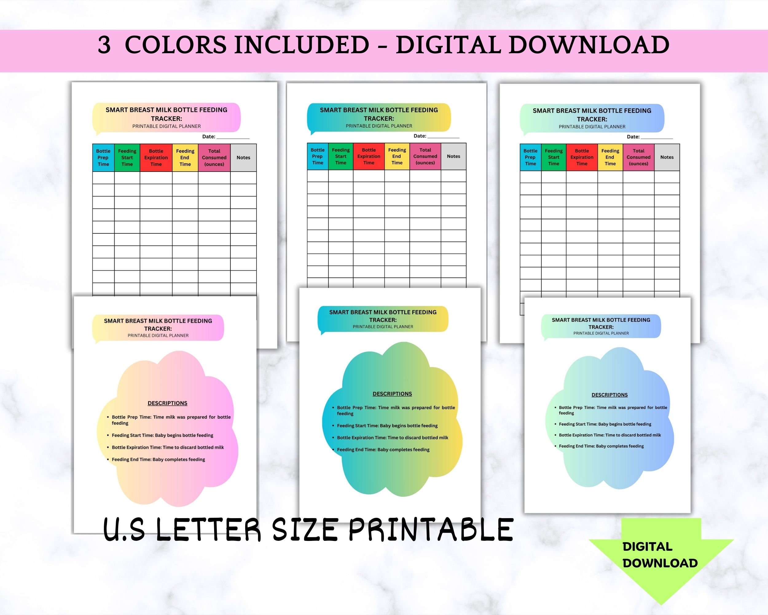 Smart Breast Milk Bottle Feeding Tracker: Printable Digital Planner - Etsy