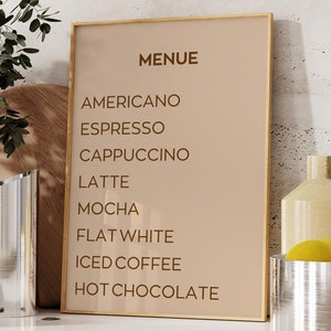 Coffee Chart Poster Sassy Coffee Wall Art Espresso Station Decor Cute ...