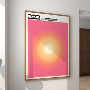 222 Print Angel Number Poster 222 Angel Number Gradient Wall Art Aura ...