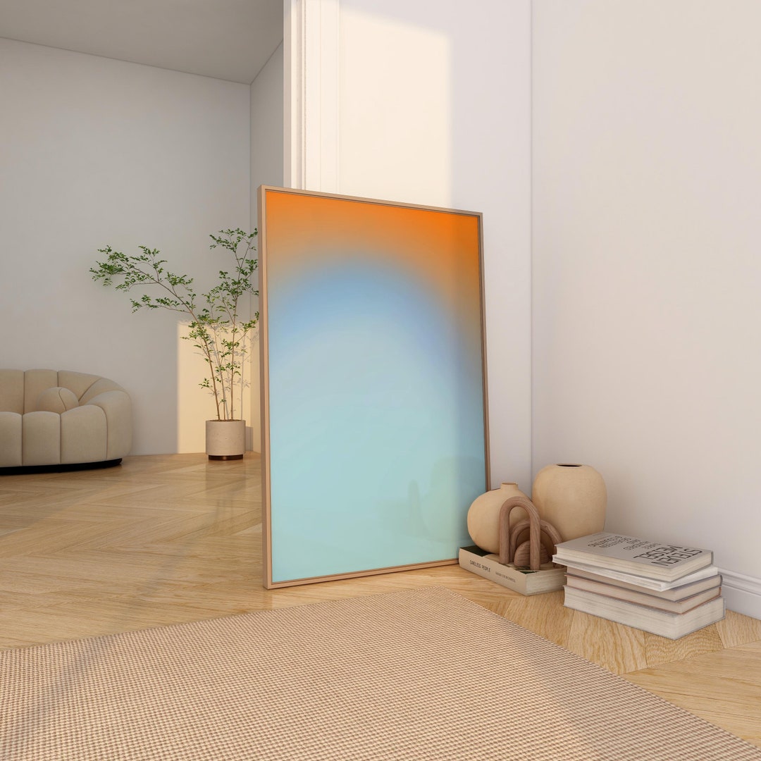 Blue Gradient Spiritual Art Dopamine Poster Aura Wall Art Preppy Room ...