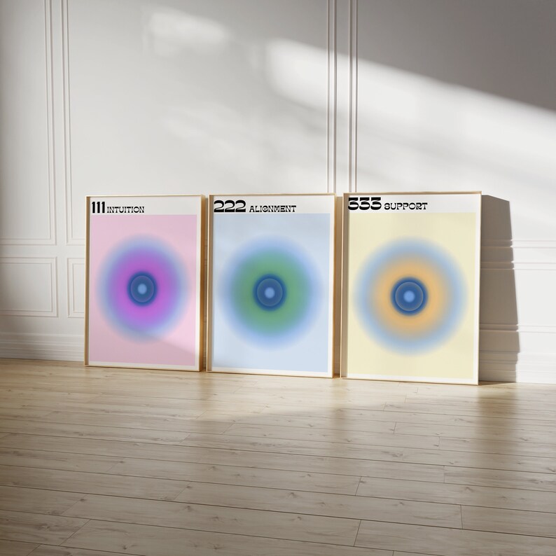 Blue Angel Number Poster Set Aura Poster-set of 3 Er Set Aura Print ...