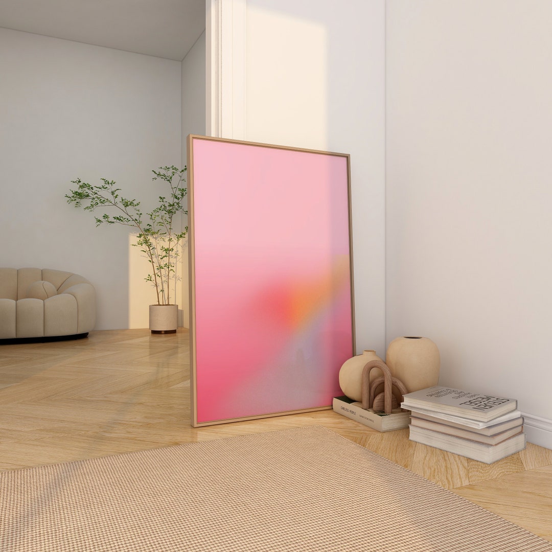 Gradient Aura Poster Aura Print Pink Aura Wall Art Light Pink Aura ...