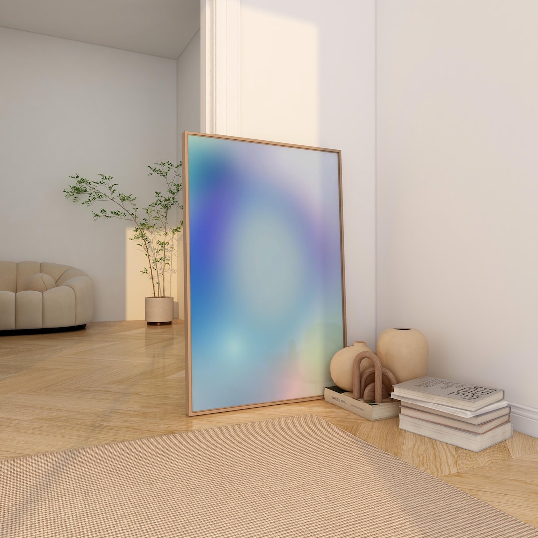 Blue Aura Wall Art Spiritual Gradient Art Preppy Room Decor Spiritual ...