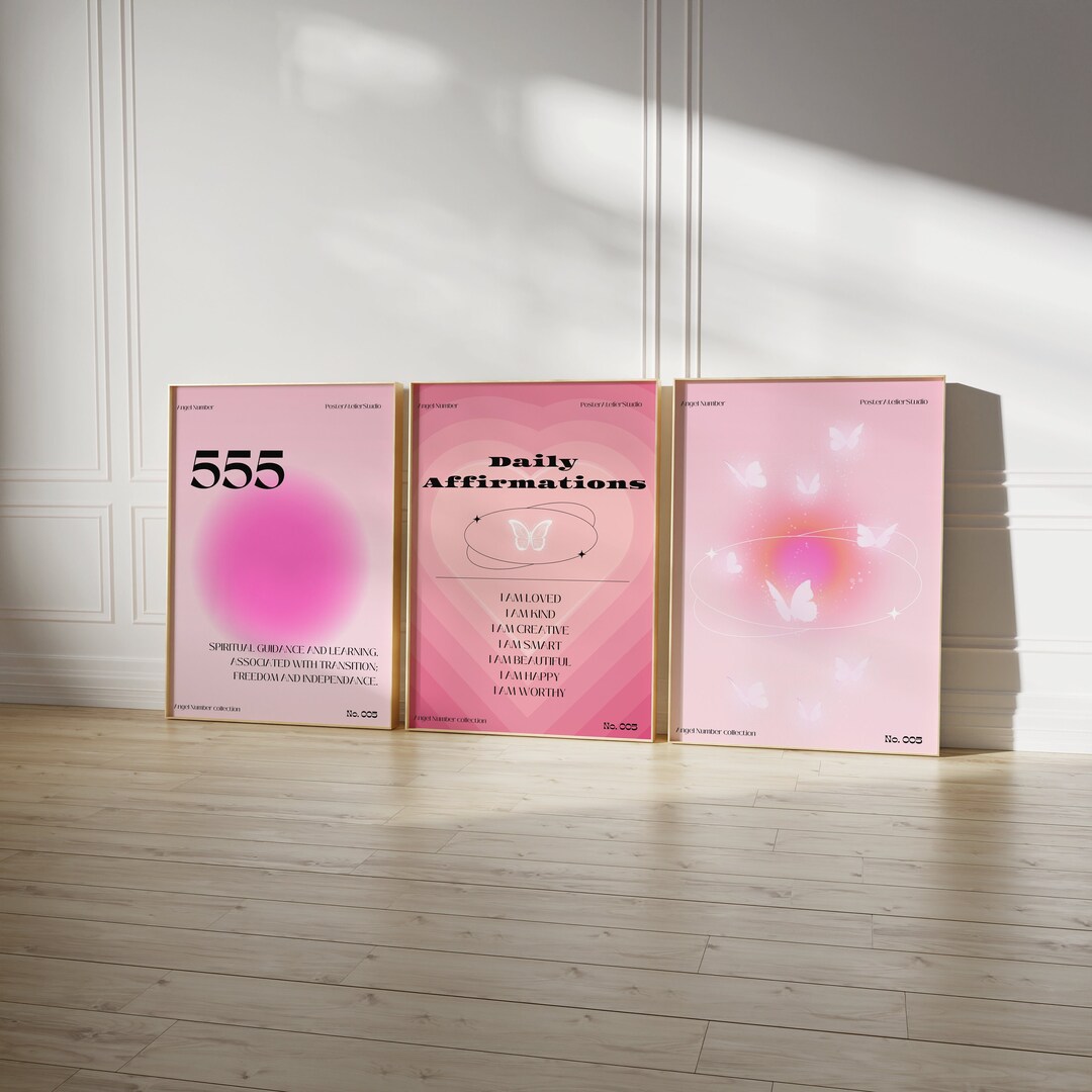 Angel Number 555 Poster Set 555 Print Aura Poster-set of 3 Er Set ...