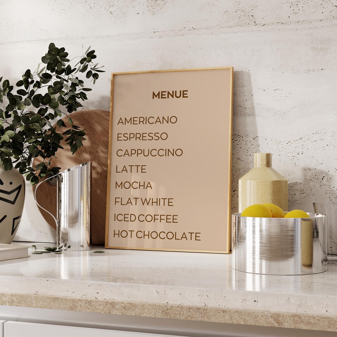 Coffee Chart Poster Sassy Coffee Wall Art Espresso Station Decor Cute ...