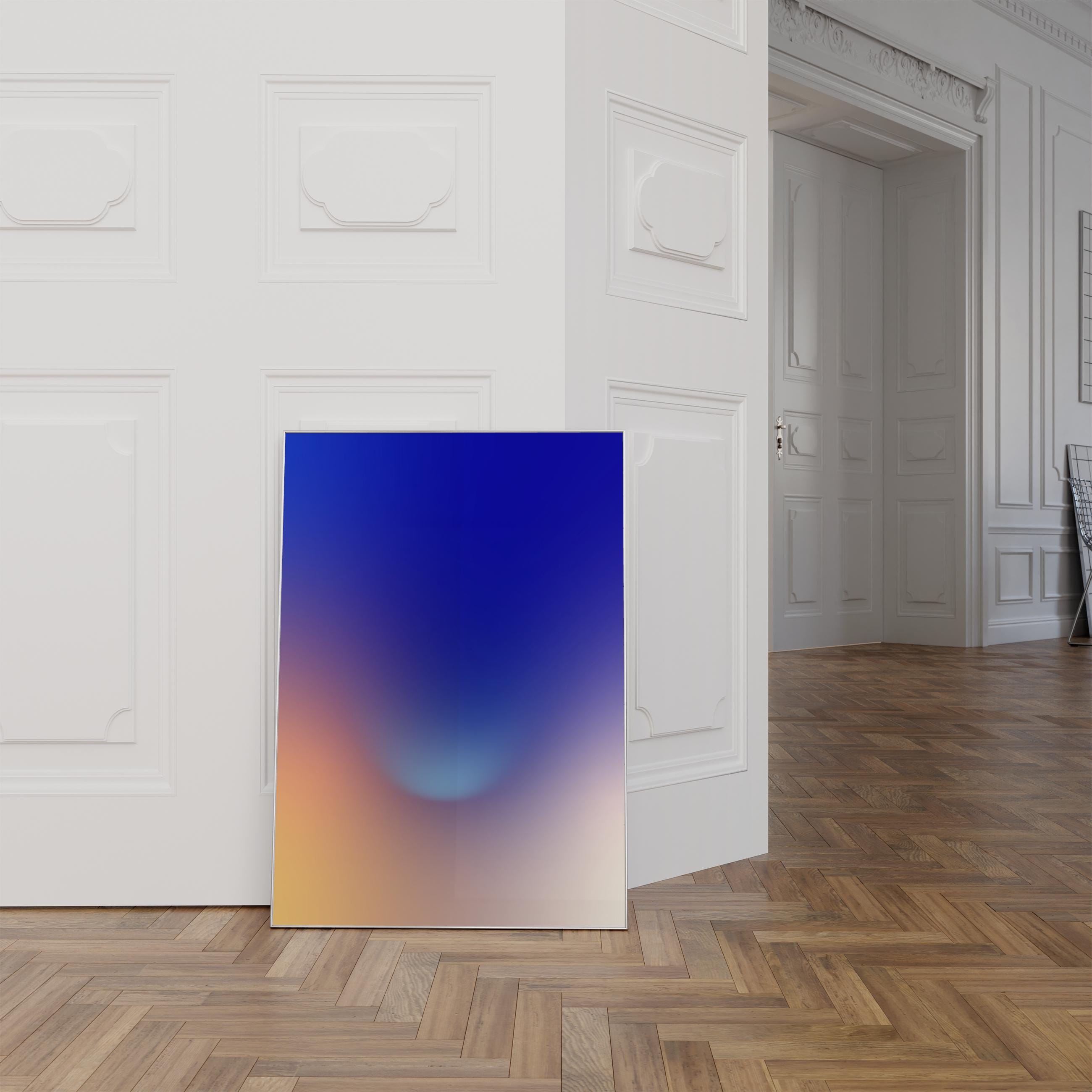 Aura Print Blue Gradient Spiritual Aura Poster Psychedelic Decor ...