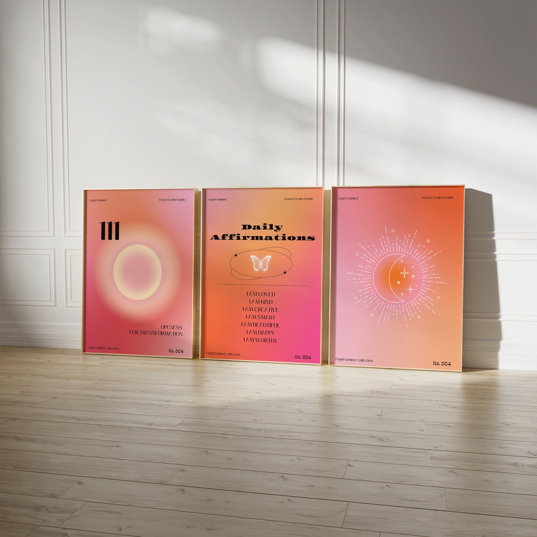 Angel Number 111 Poster Set Aura Poster Set Poster Set 3er - Etsy