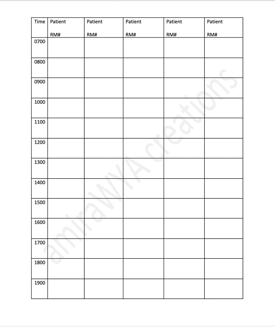 Hourly Nurse Report Medication SBAR - 6 Printable Editable Template - Etsy