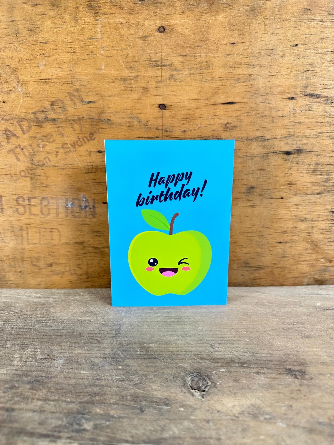 Kawaii Apple Birthday Card for Friends & Family - Instant Download A4 ...