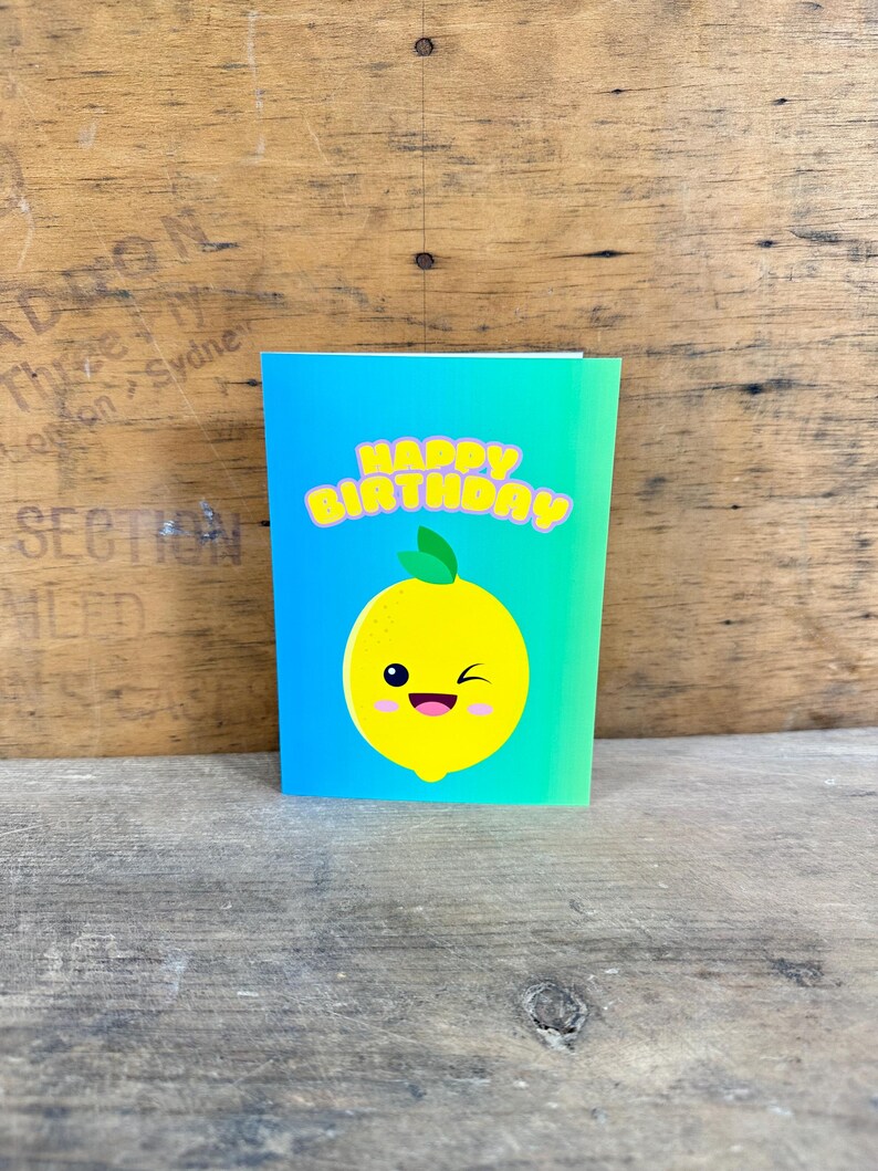 Kawaii Lemon Birthday Card - Instant Download for Adults and Children ...