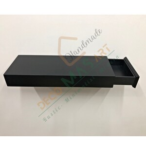 Wooden Black Tv Unit With Hidden Drawers | Custom Size Floating Shelf ...