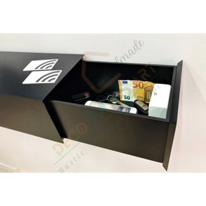 Custom Size RF ID Lock Floating Shelf Wooden Tv Unit With Hidden ...