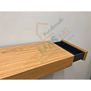 Wooden Oak Tv Unit With Hidden Drawers | Custom Size Floating Shelf ...