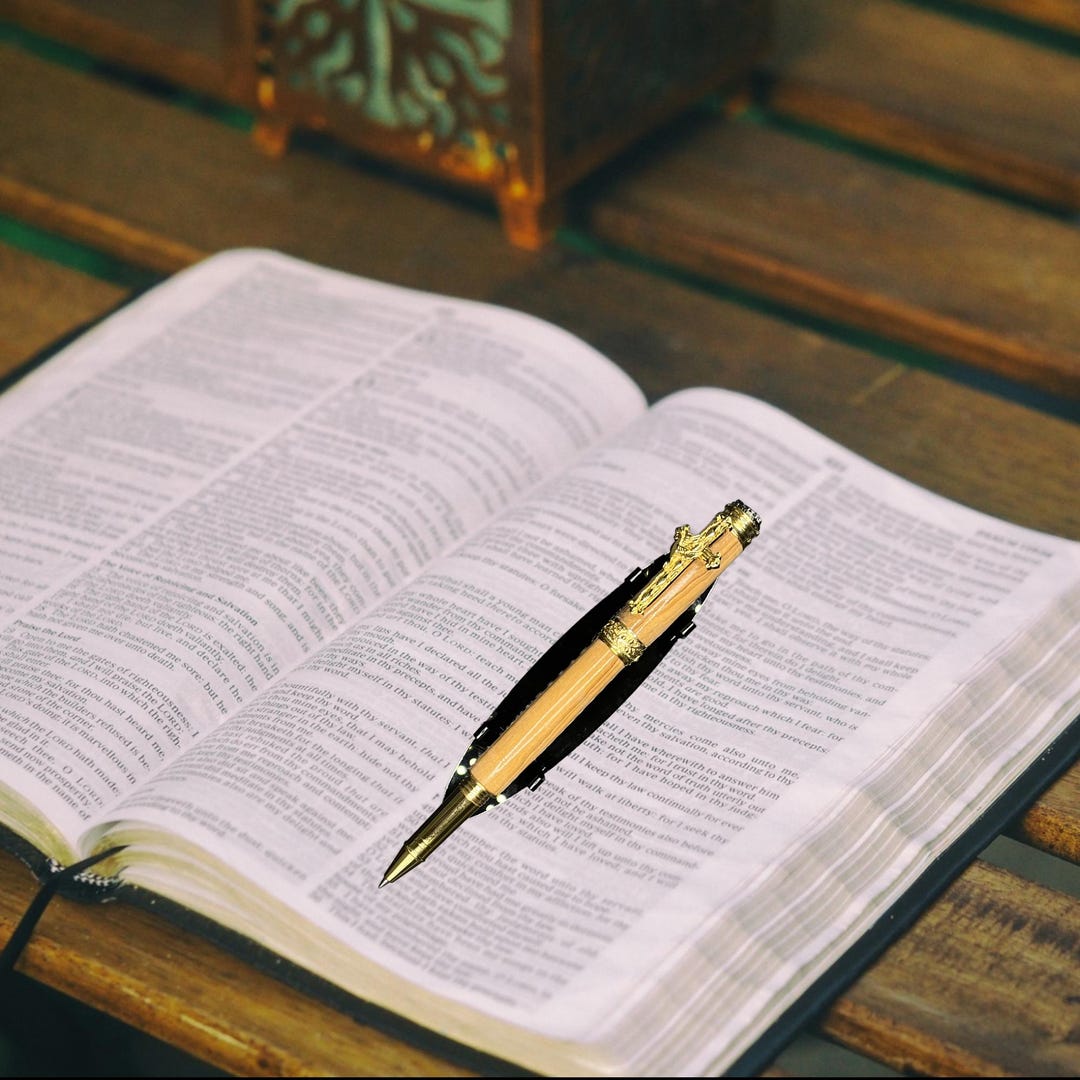 Amazing Grace Hand Crafted Pen Gold-made From Bethlehem Olive Wood - Etsy