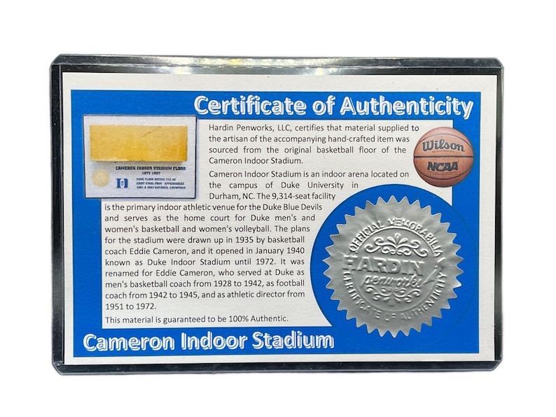 Duke Blue Devils-pen Made From the Original Floor of Cameron Indoor ...