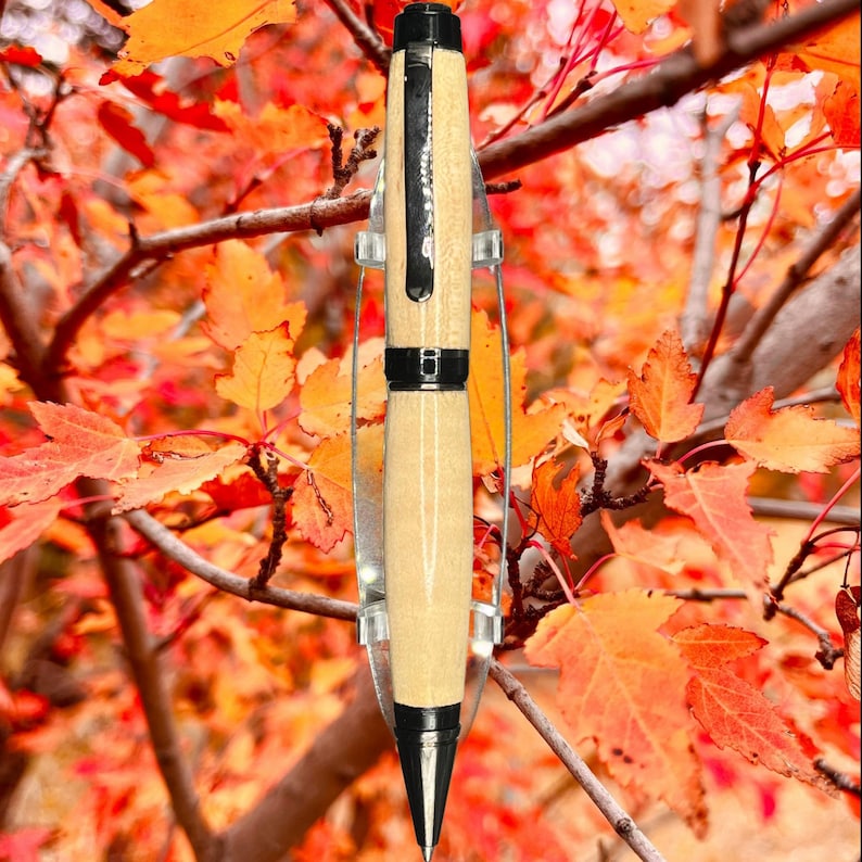 Big Ben Gun Metal Twist Pen-curly Maple Wood - Etsy