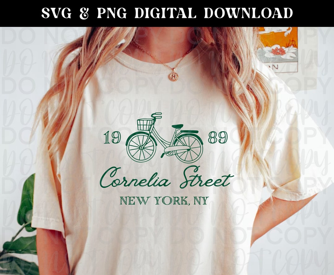 Cornelia Street 1989 Bike With Basket - Fan Merch - SVG & PNG Instant Digital Download - Cut ...