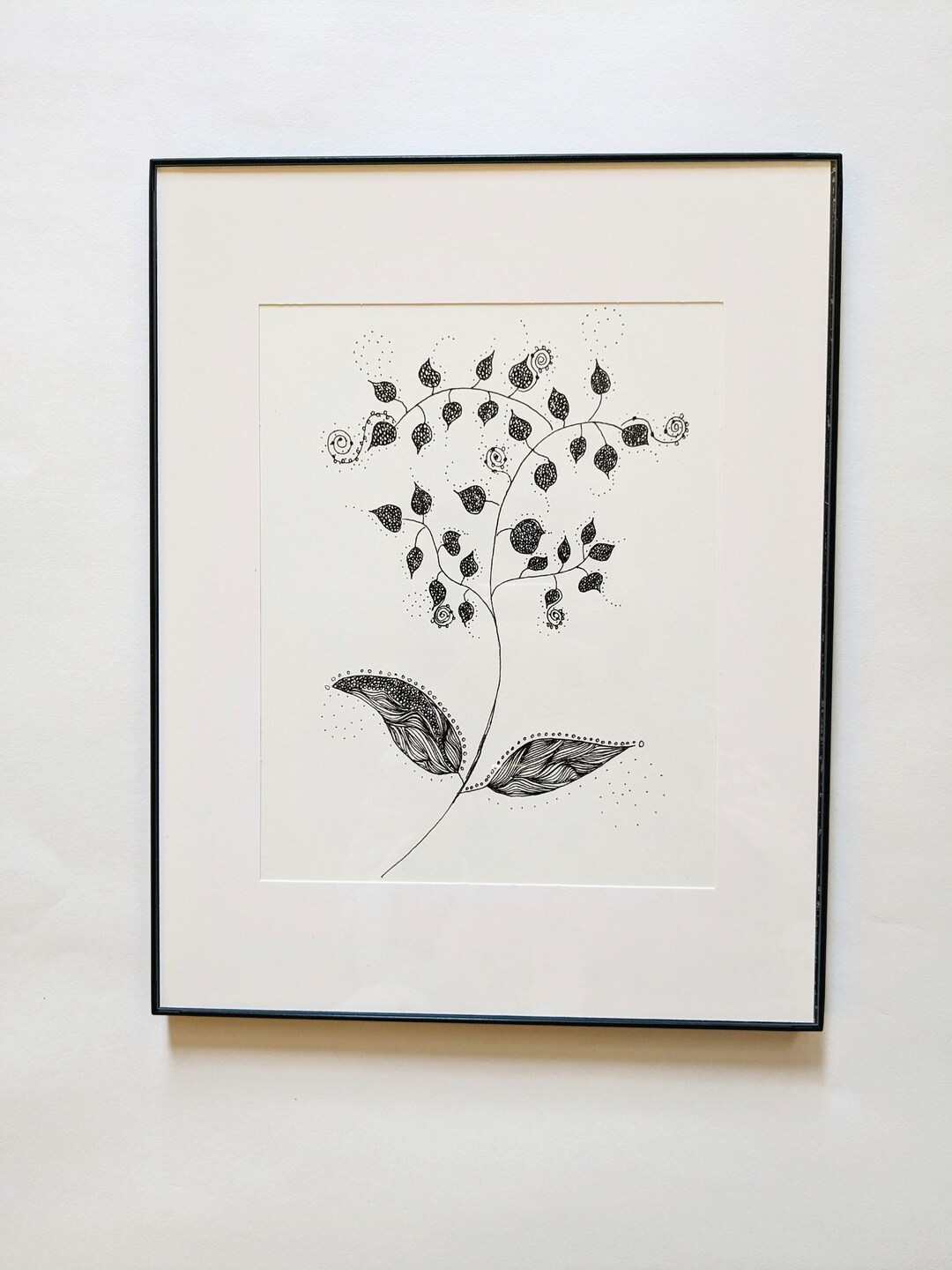 Black and White, Pen and Ink, Leaf, Botanical, Whimsy, Abstract - Etsy