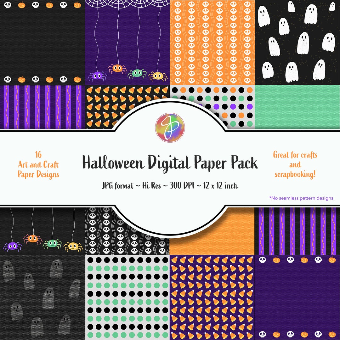 Halloween Digital Paper Pack - Etsy