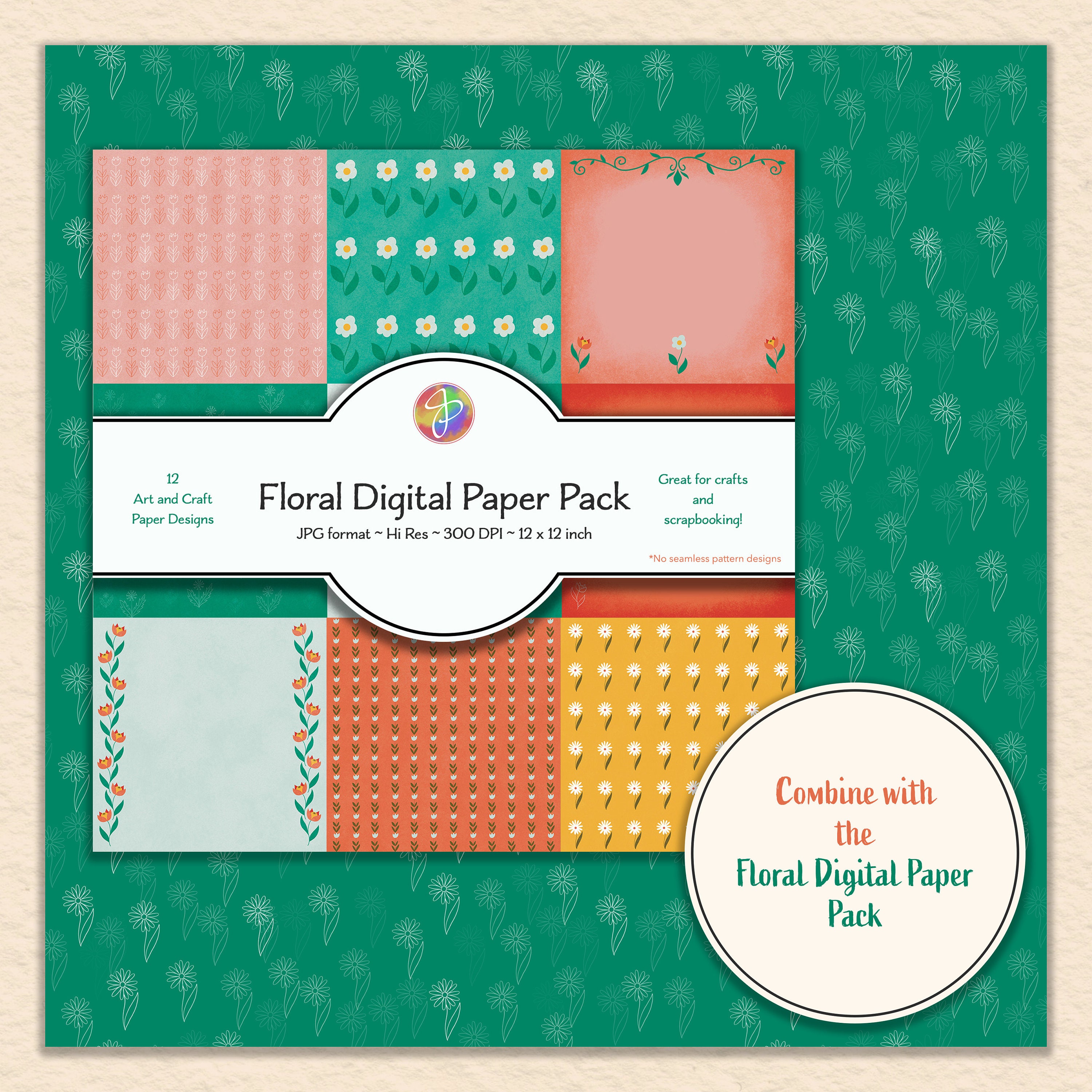 Floral Digital Seamless Patterns - Etsy