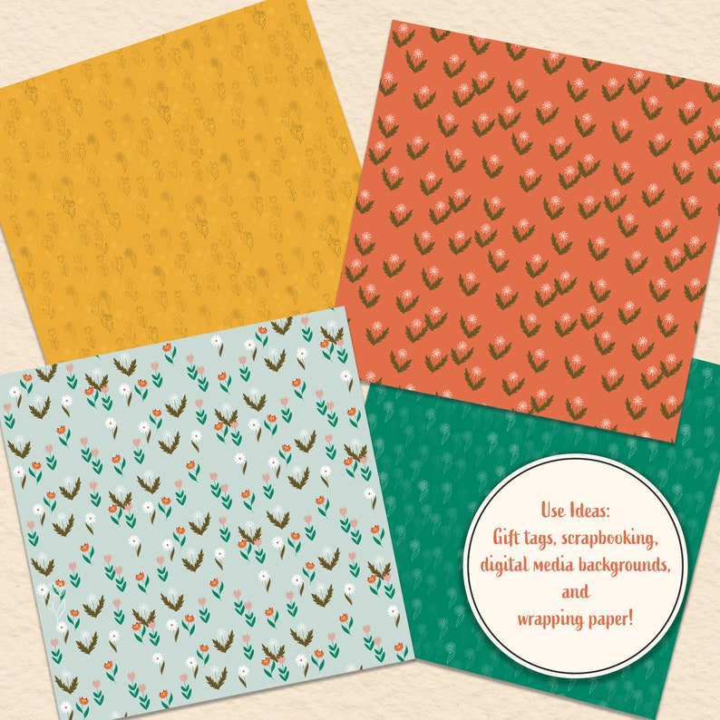 Floral Digital Seamless Patterns - Etsy