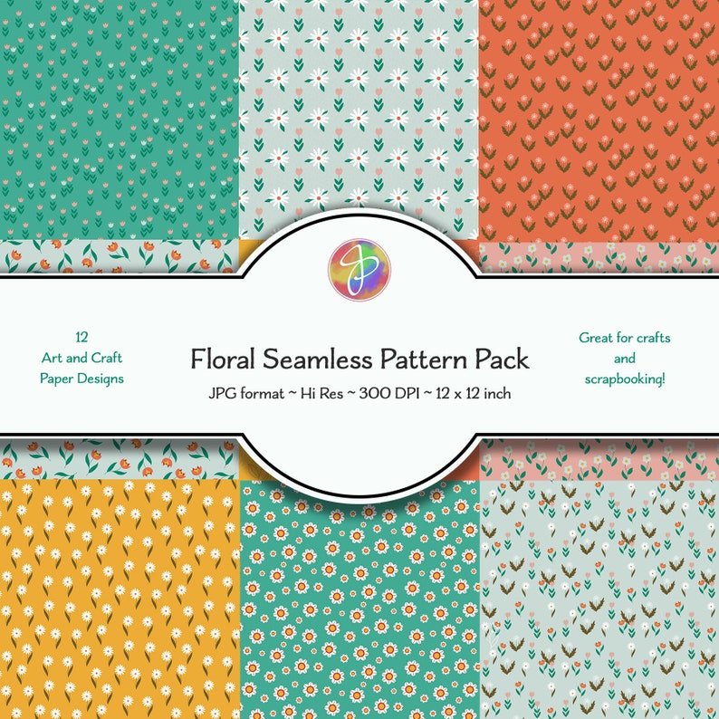 Floral Digital Seamless Patterns - Etsy