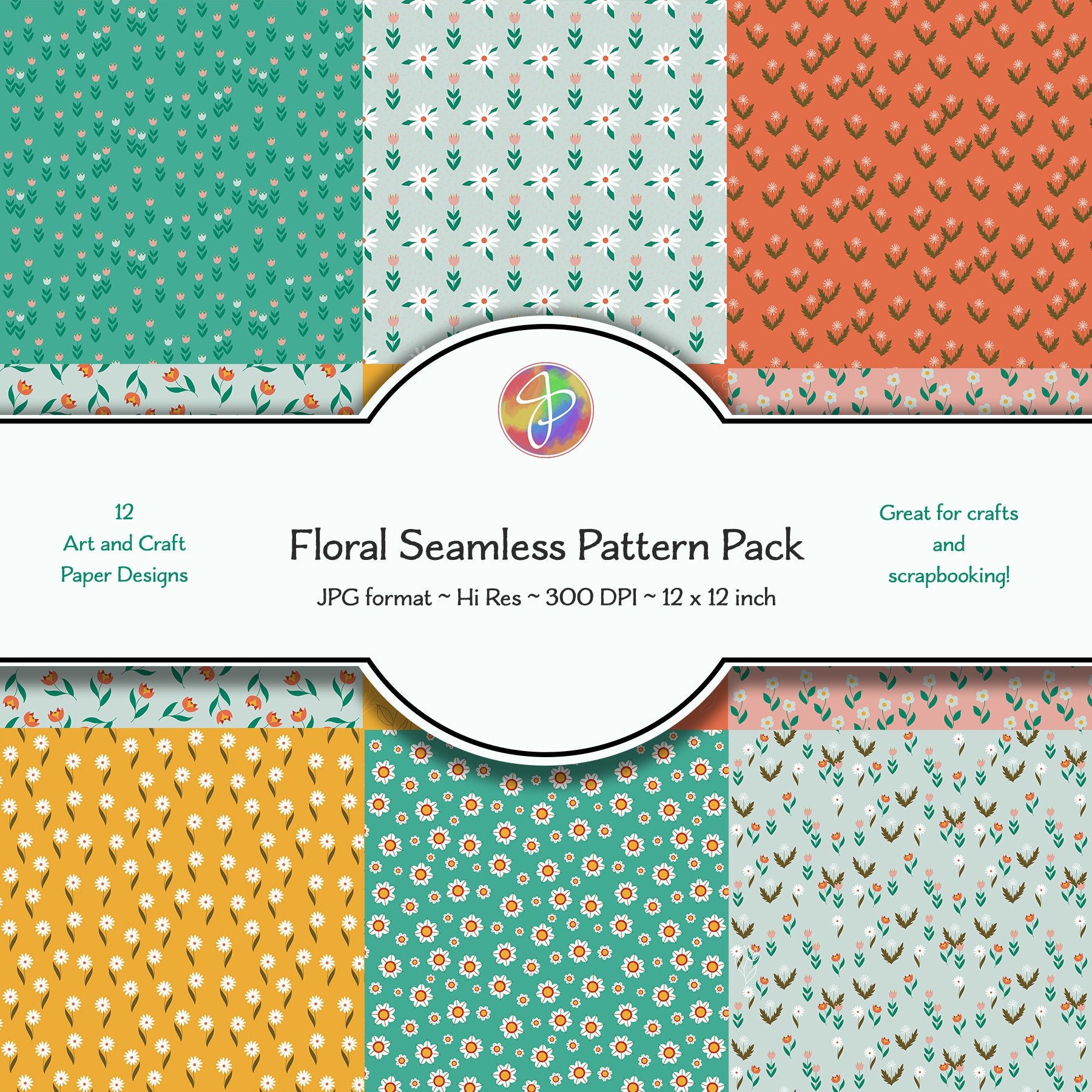Floral Digital Seamless Patterns - Etsy