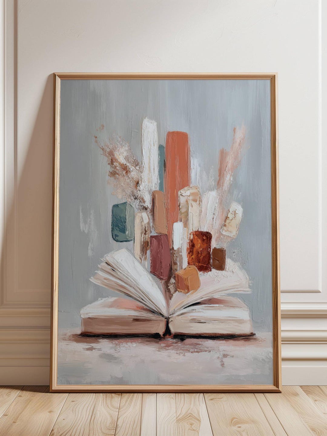 Modern Abstract Book Art Print, Open Book Painting Poster or Canvas ...