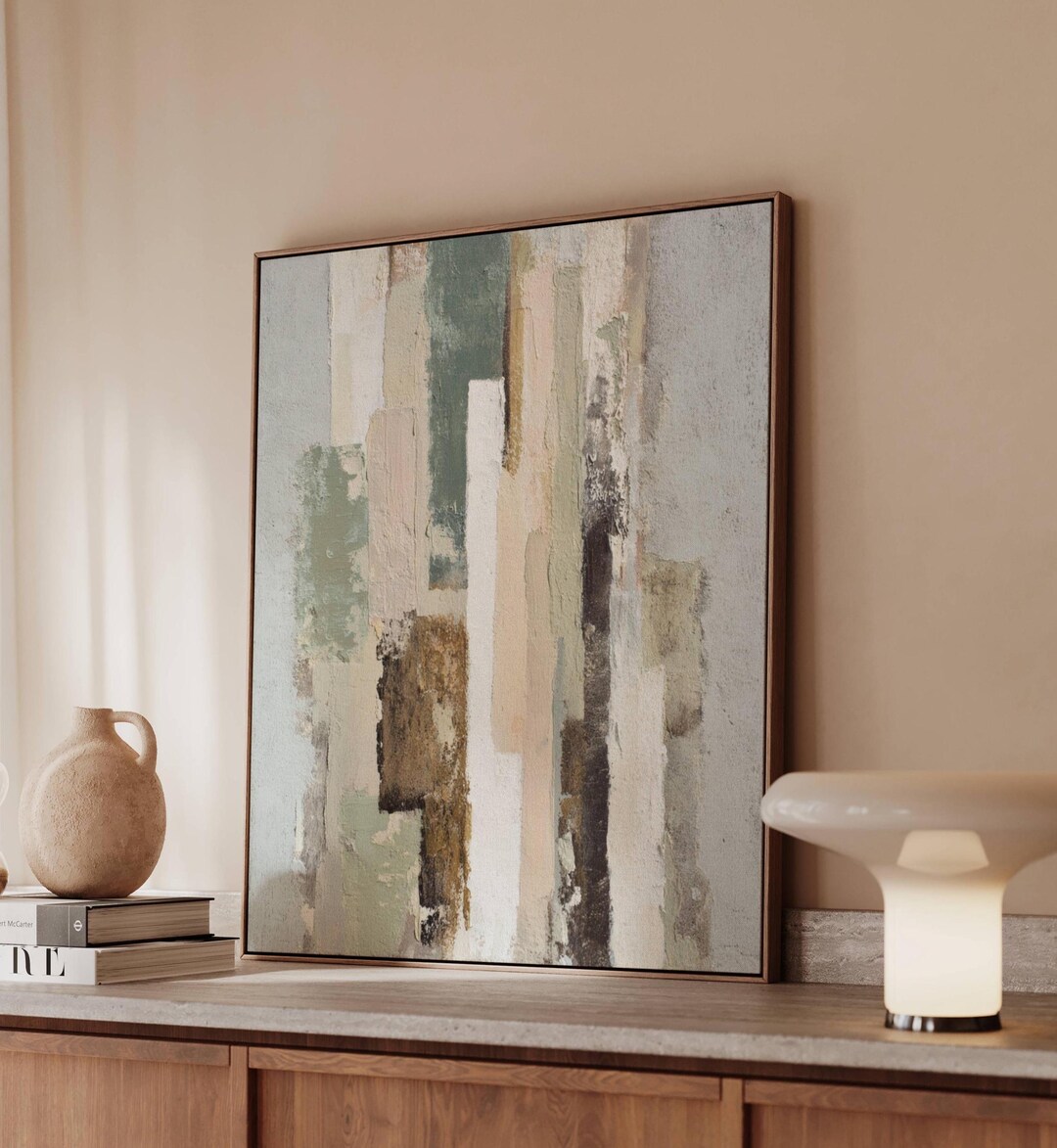 Muted Earth Abstract Wall Art Print, Modern Vertical Painting Poster or ...