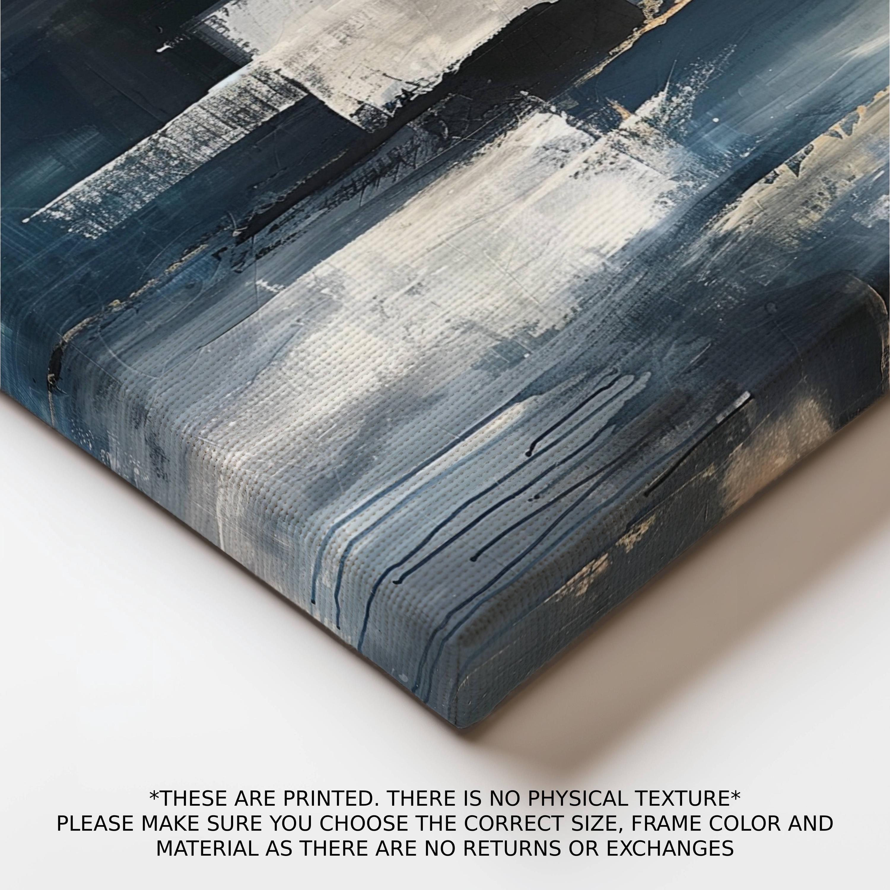Moody Blue Abstract Wall Art Print, Dark Modern Painting Poster or ...
