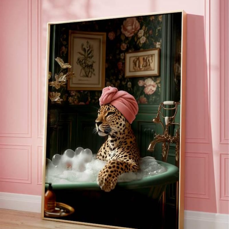 Leopard in Bubble Bath - Etsy