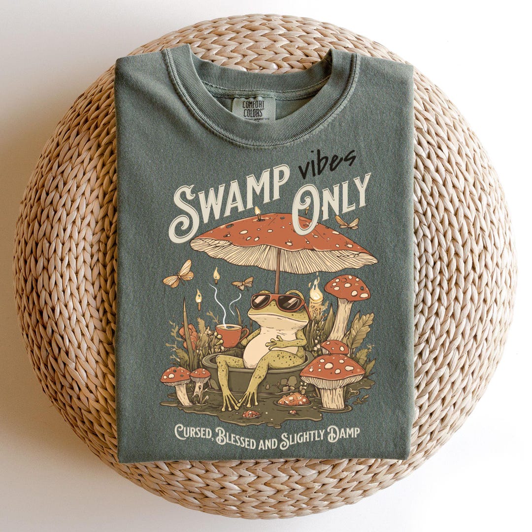 Swamp Vibes Only Frog Shirt, Funny Cottagecore Aesthetic Toad Tee ...
