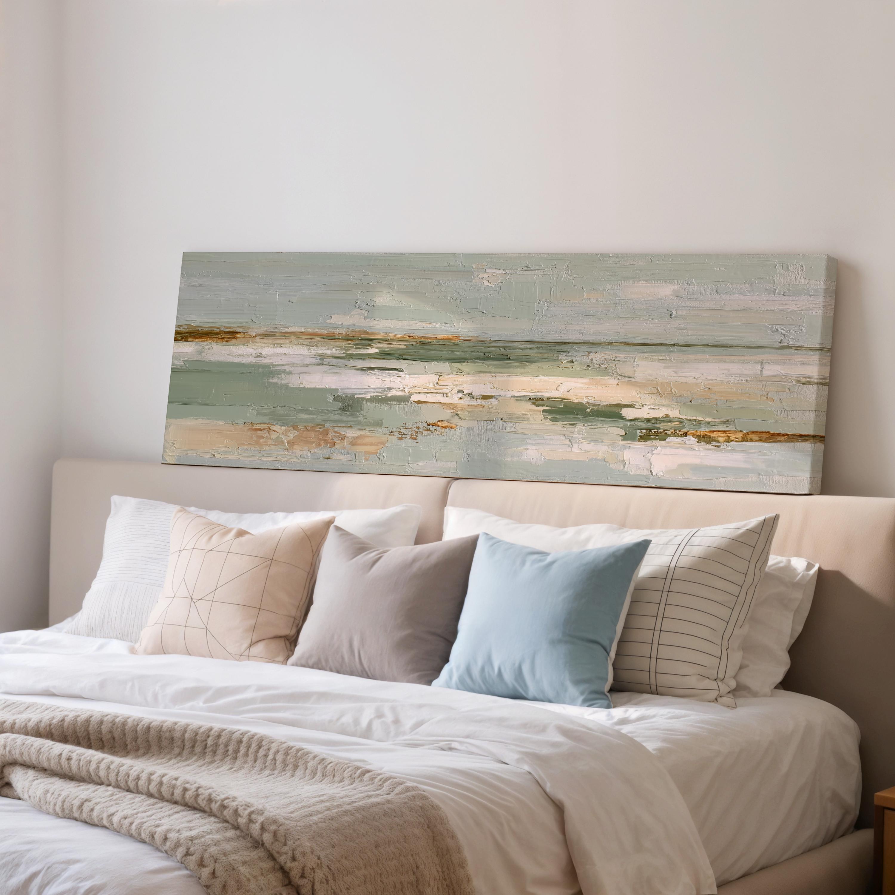 Minimalist Abstract Sage Green Landscape Canvas | Modern Neutral ...
