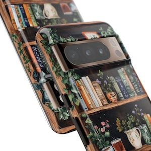 Floral Bookcase Art Cover Case for Iphone, Google Pixel, Samsung ...
