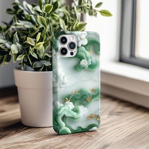 3D Asian Jade Stained Glass Phone Case for Iphone, Samsung, Google ...