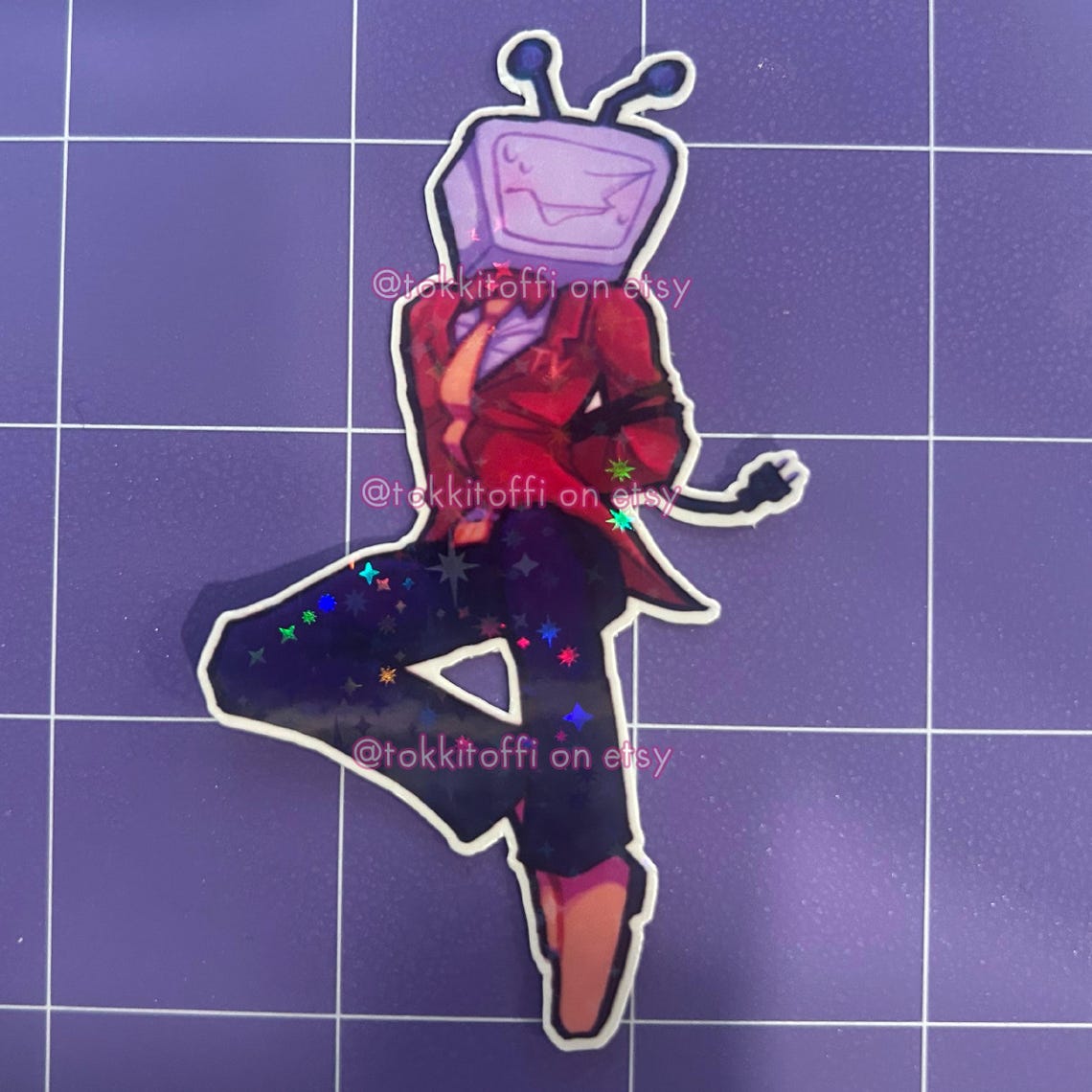 DELTARUNE Tenna Sticker | Chapter 3 Holographic Cable Tenna Sticker - Etsy