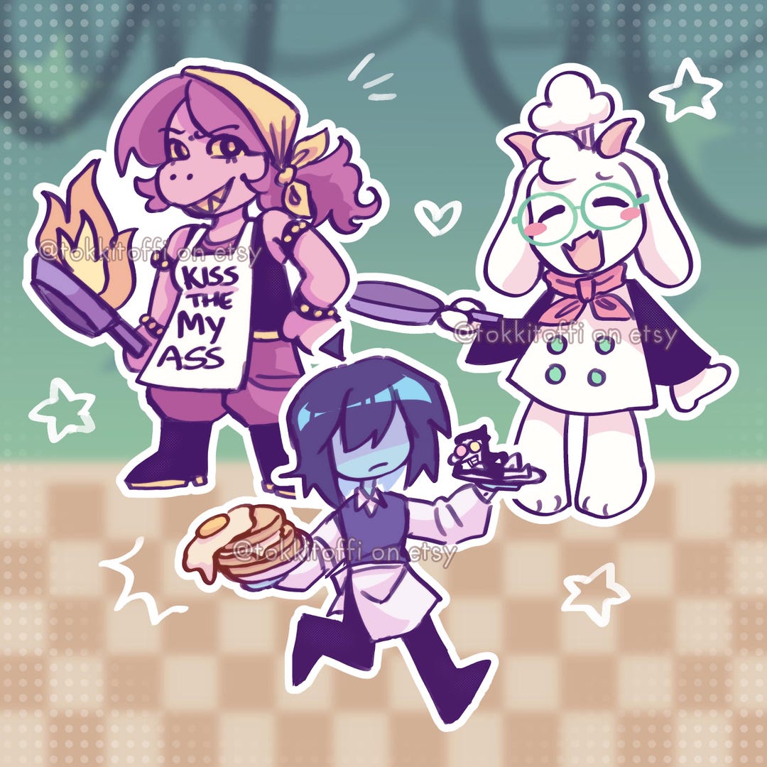 DELTARUNE Stickers | Chapter 3 Fun Gang Cooking Minigame - Etsy