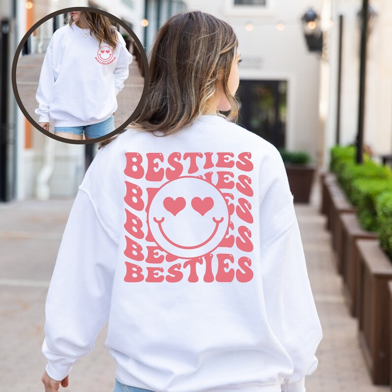 Custom Besties Sweatshirt,bestie Crewneck Sweater,personalized Besties ...