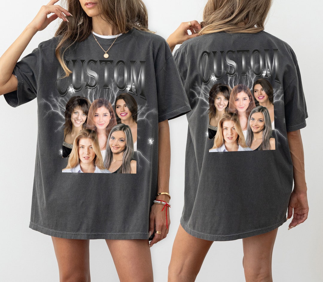 Back Print and Front Print Custom Rap Shirt, Custom Photo Shirt ...