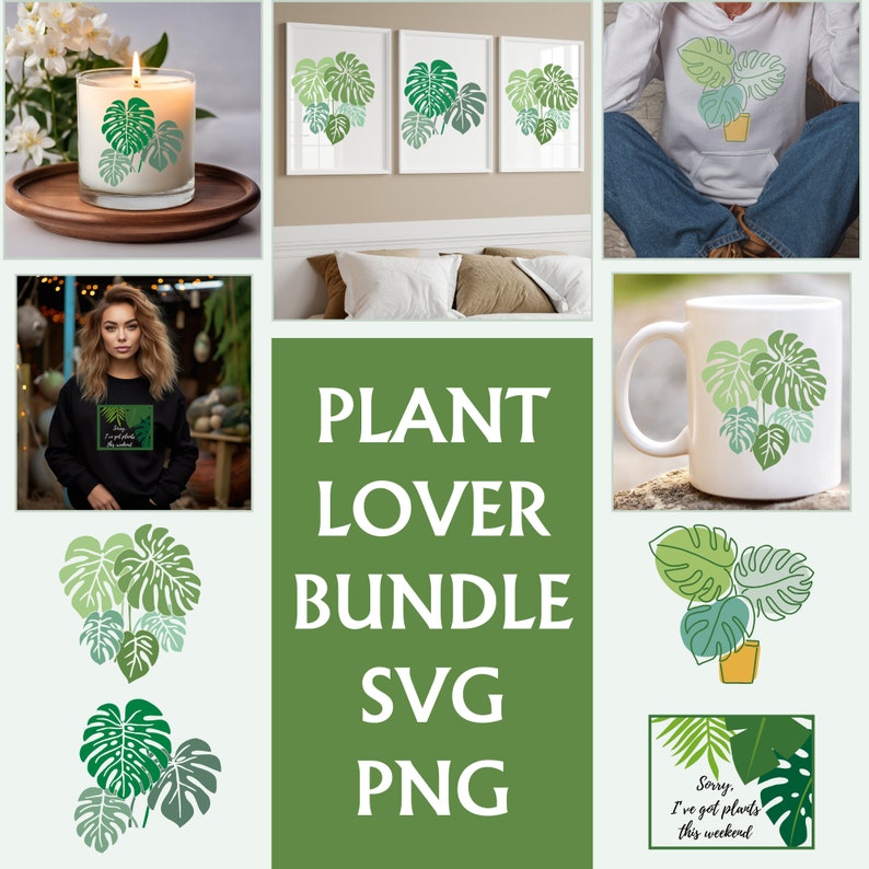 Plants SVG Bundle, Monstera Bundle Svg, Houseplant SVG, Plant Lover Svg ...