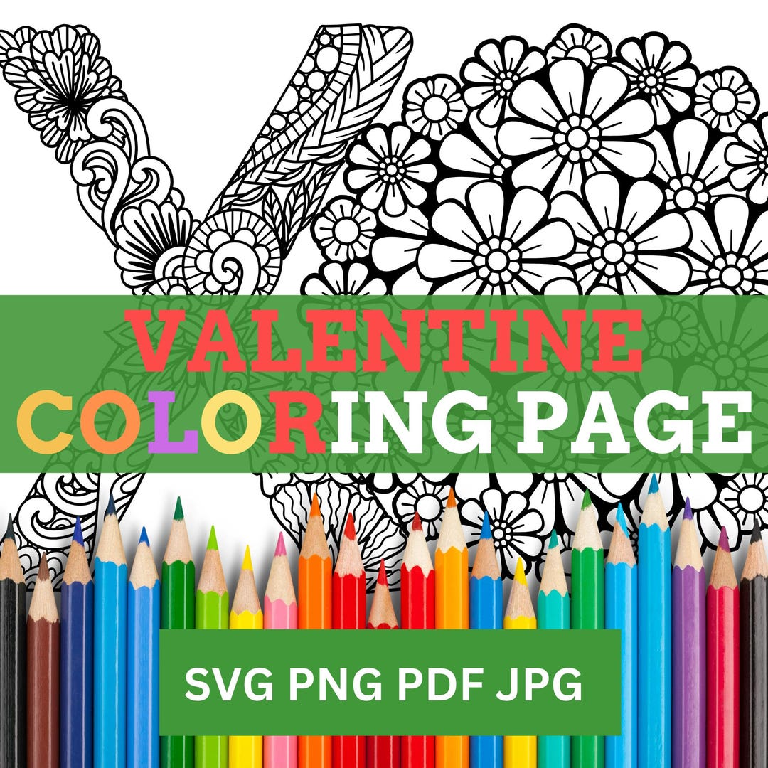 XO PNG, Valentine's Day Craft Coloring Page SVG, Valentine Card Png ...