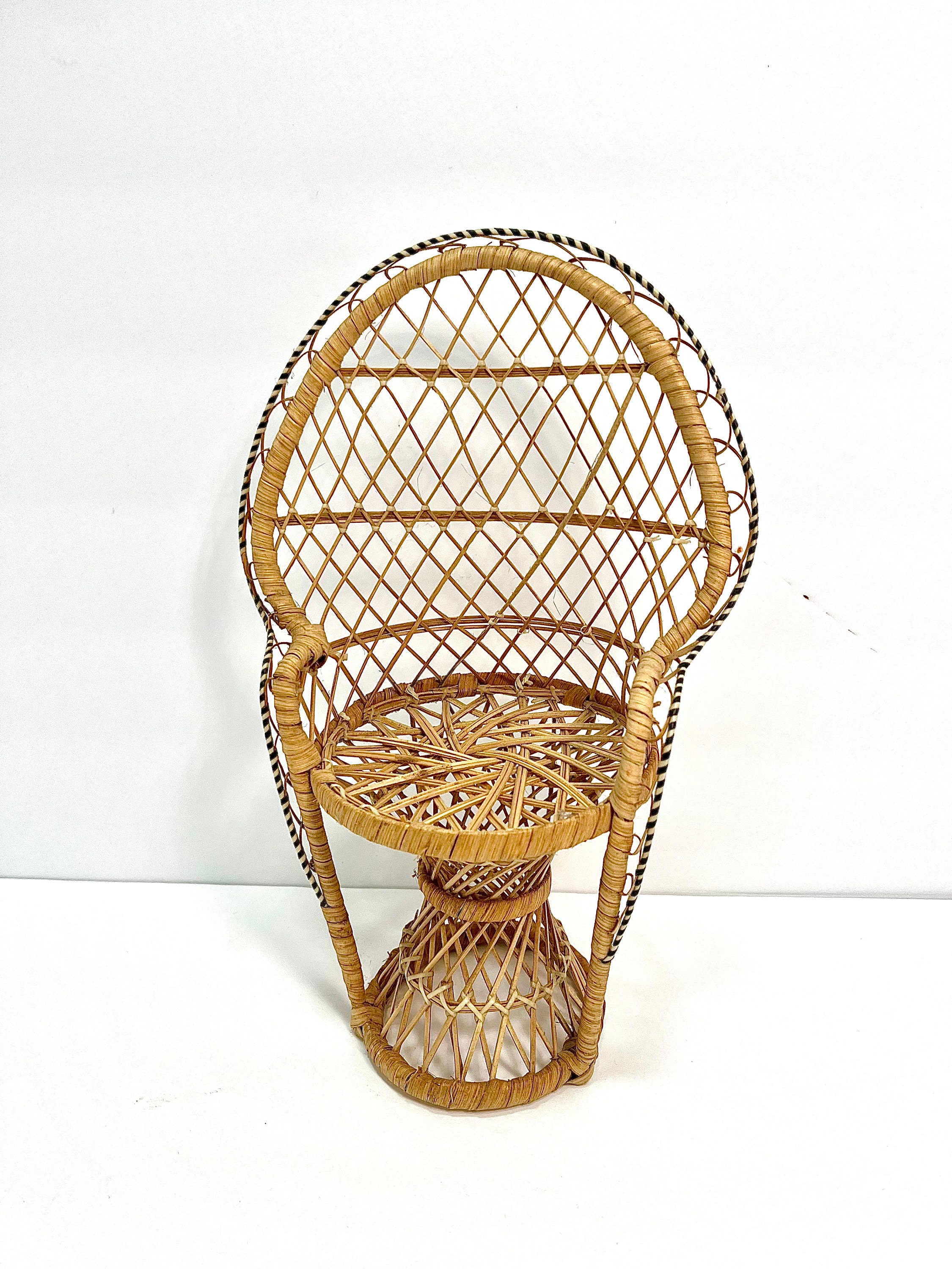 Vintage Wicker Plant Chair Wicker Plant Stand 1970s Wicker Peacock ...