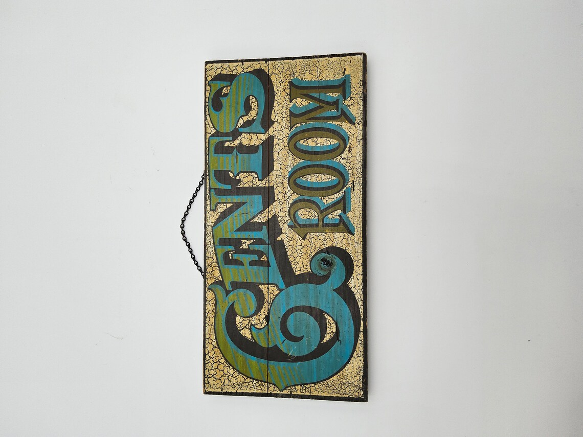 Antique Men's Restroom Sign Wooden Gents Room Sign Antique Restroom ...