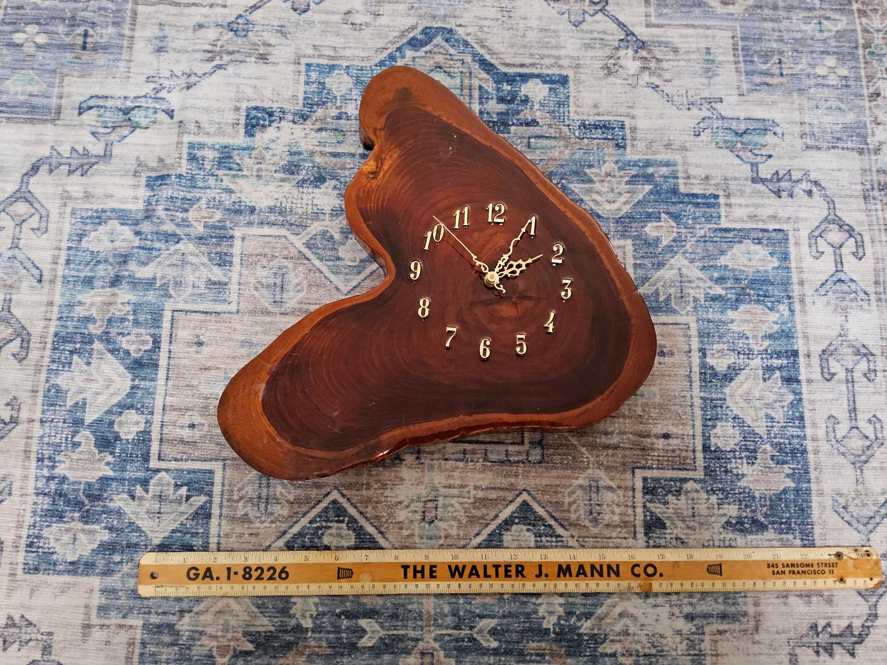 Vintage Burlwood Live Edge Wall Clock Wood Slice Wall Hanging Clock ...