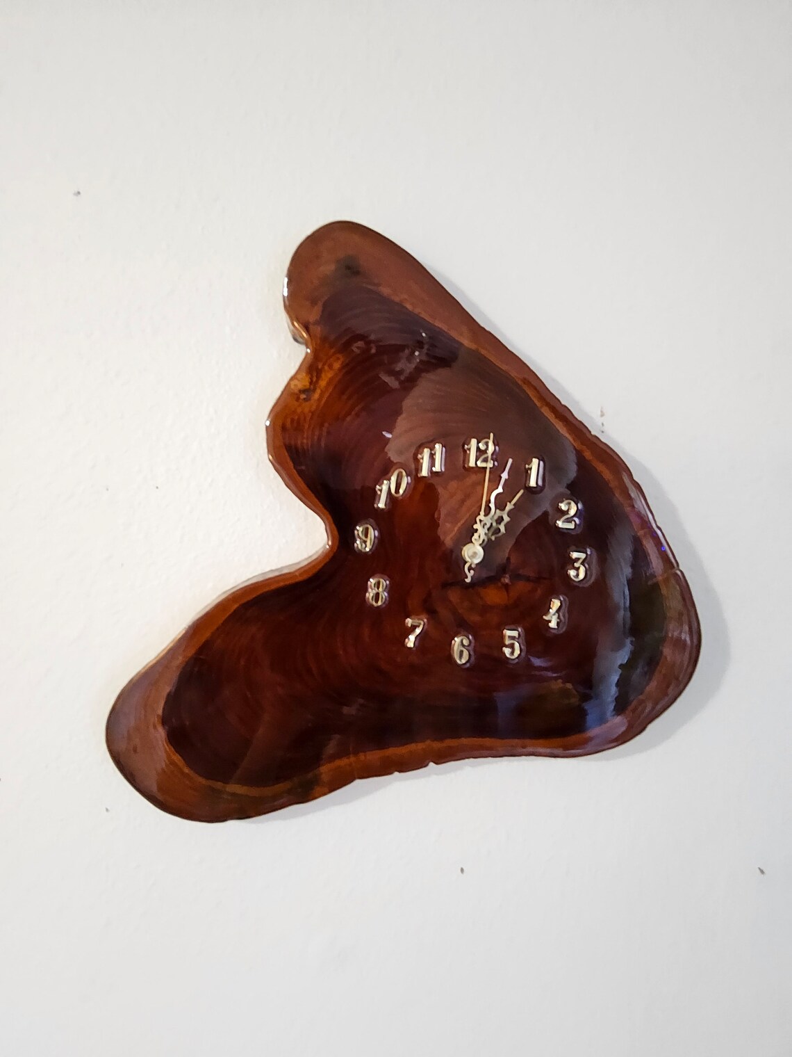 Vintage Burlwood Live Edge Wall Clock Wood Slice Wall Hanging Clock ...