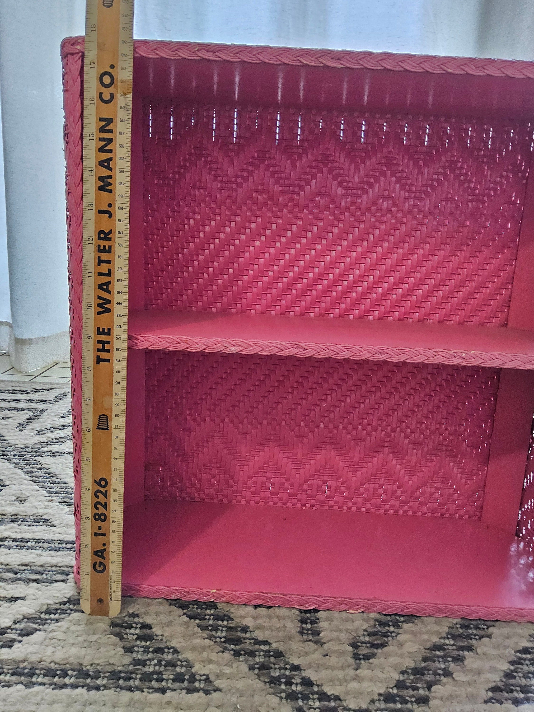 Pink Wicker Shelf Vintage Pink Display Rack - Etsy