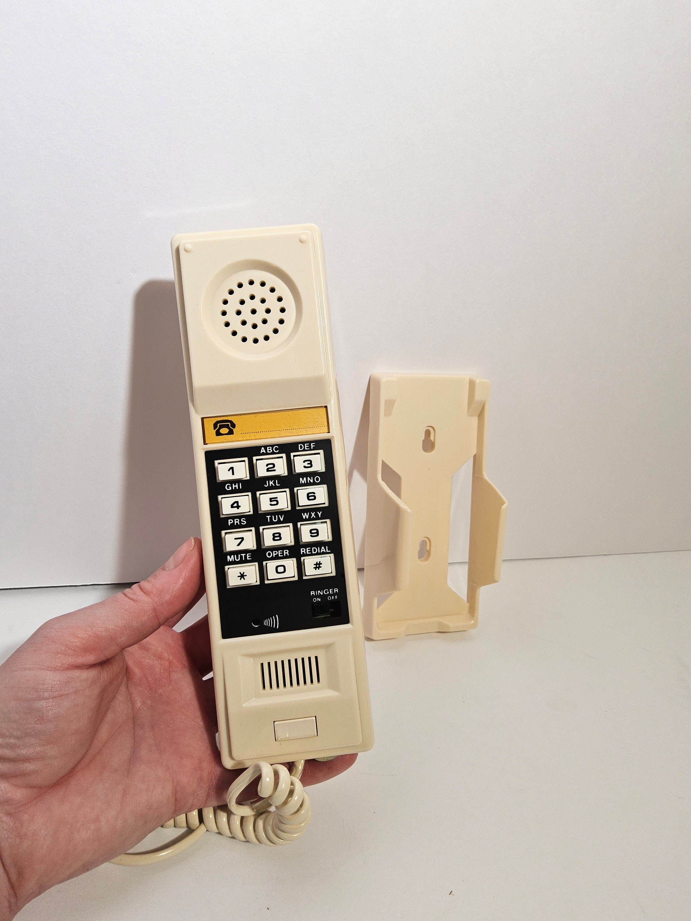 80s Wall Telephone Push Button Phone Vintage Land Line Phone 90s Phone ...