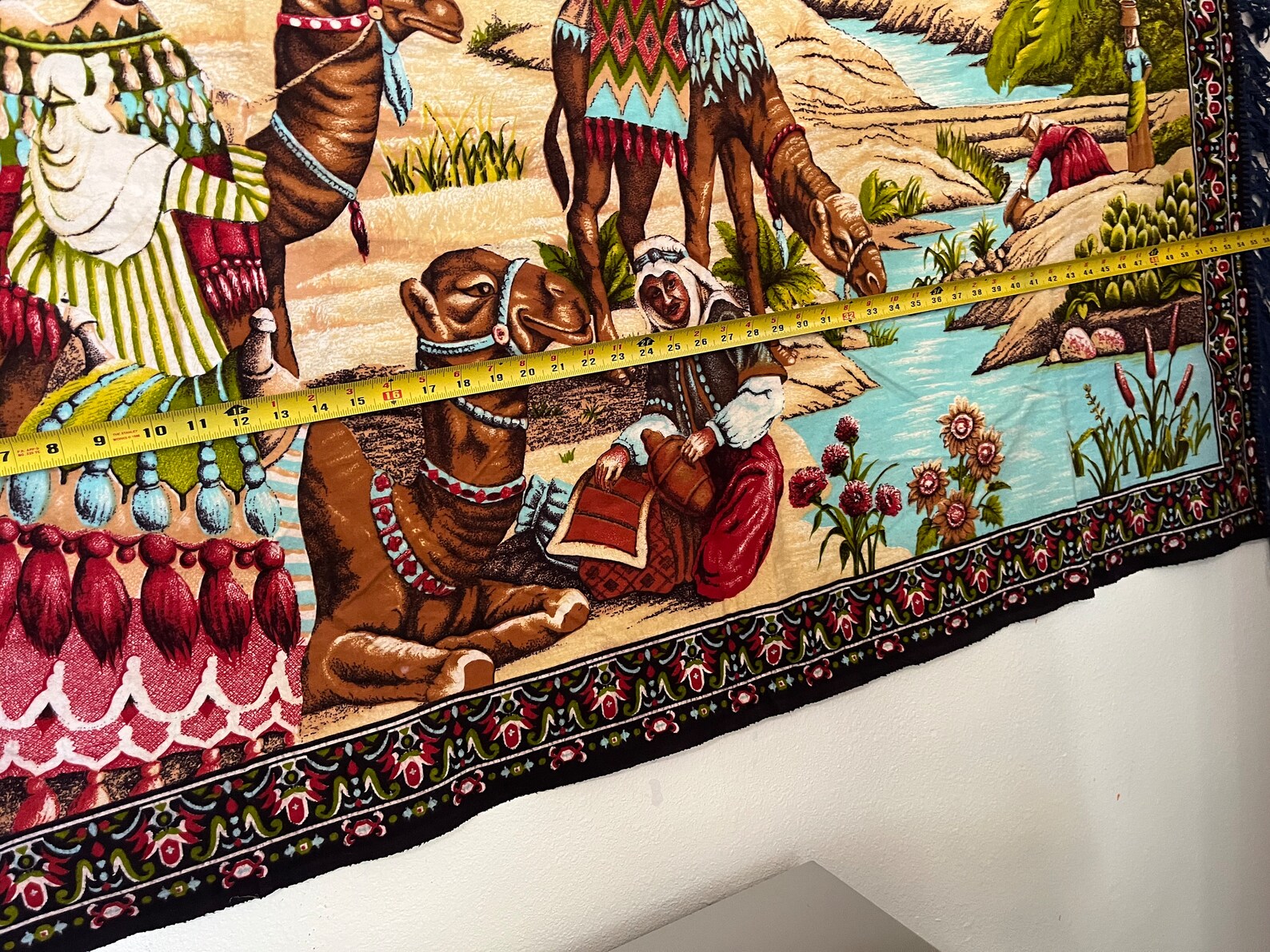 Vintage Velvet Tapestry Large Wall Hanging 1970s Camel Biblical ...
