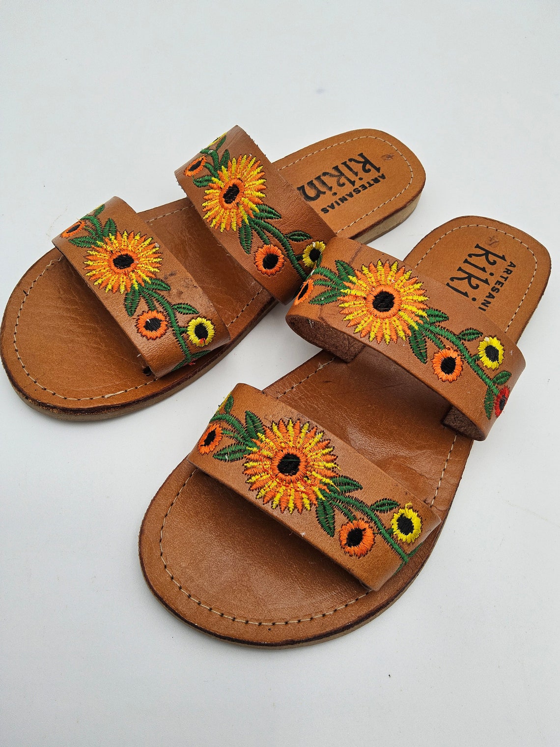 Sunflower Leather Sandals 8 Leather Hauraches Leather Sunflower Sandals ...