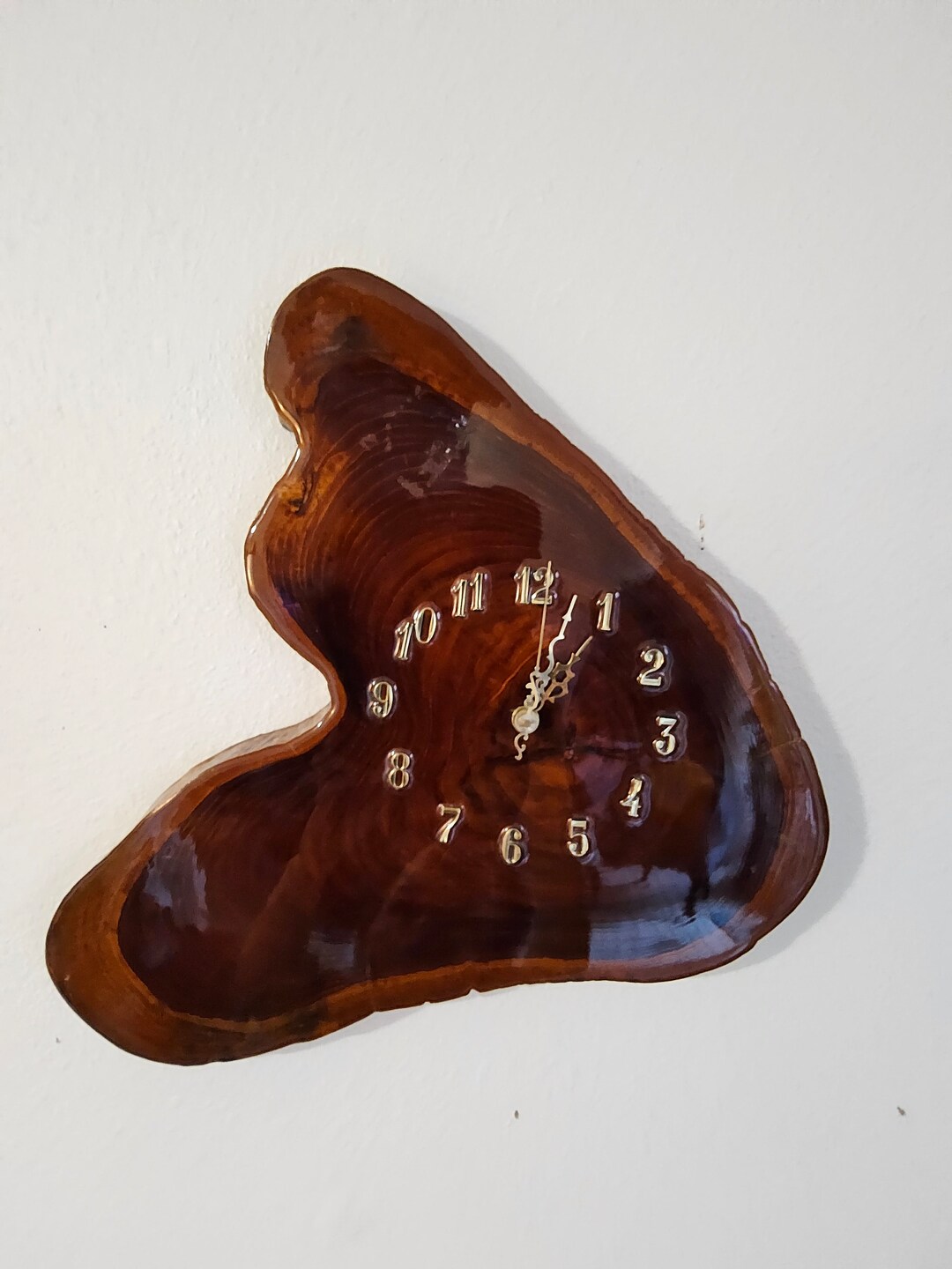 Vintage Burlwood Live Edge Wall Clock Wood Slice Wall Hanging Clock ...